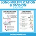 LONG MULTIPLICATION and DIVISION Posters, Educational Posters for Kids ...