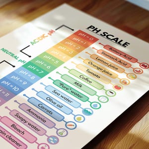 PH SCALE POSTER, Educational Poster, Science Poster for Kids, Math ...