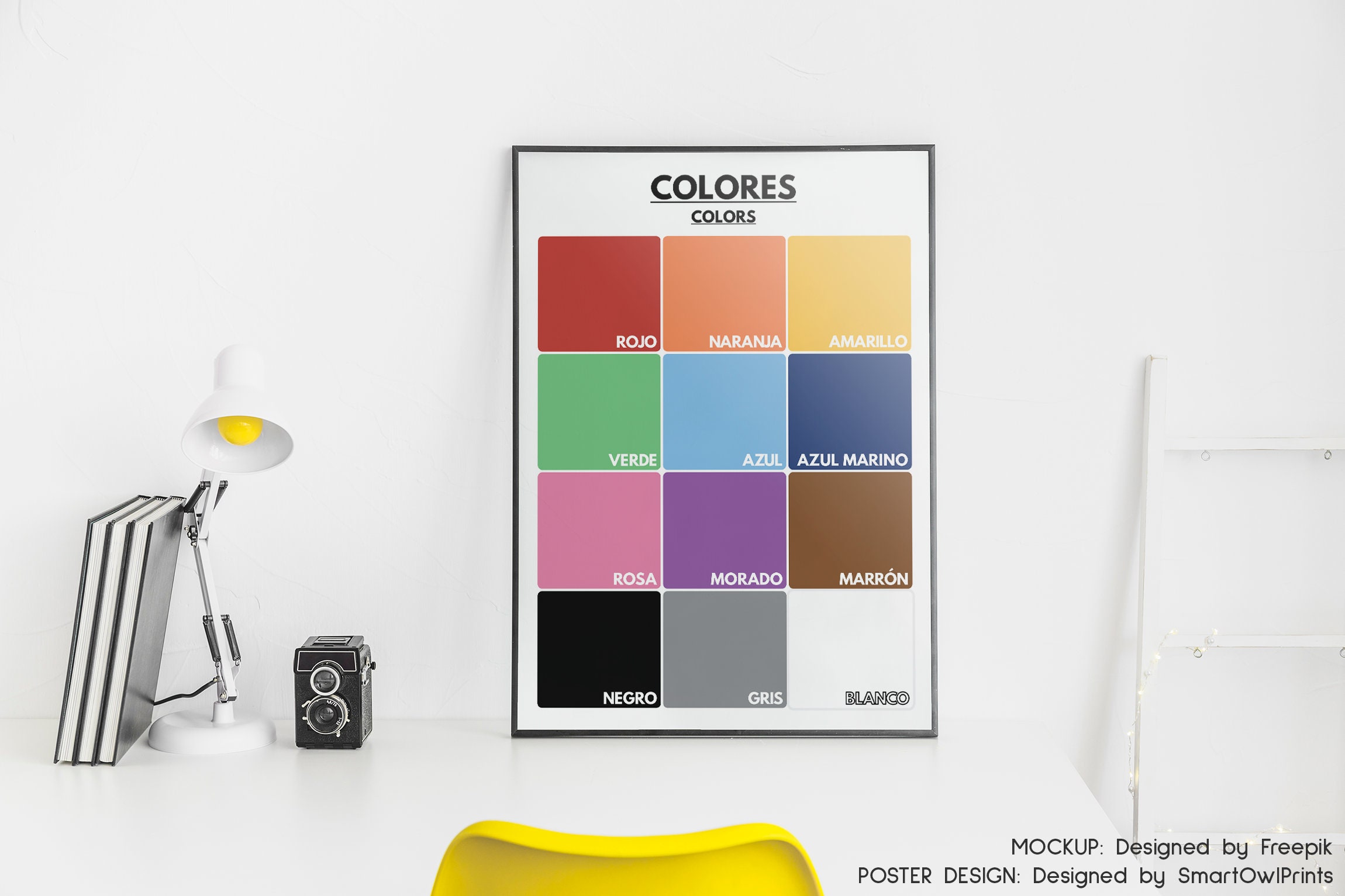 COLOR NAMES, Spanish Language, Educational Poster, Learn Colors ...