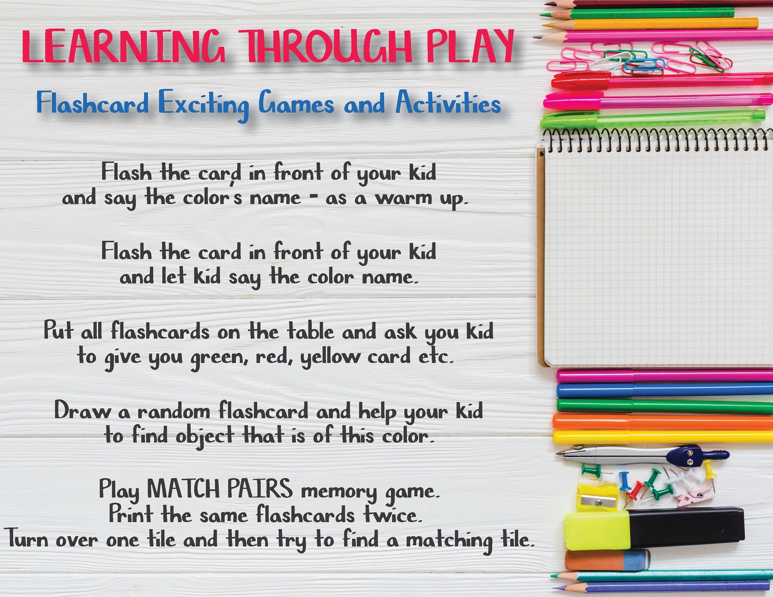 COLORS SPLASH Printable Flashcards for Kids Homeschool - Etsy