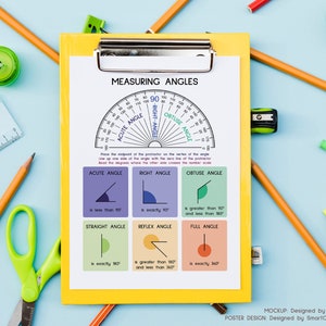 How to MEASURE ANGLES, How to Use a PROTRACTOR, Geometry, Educational ...