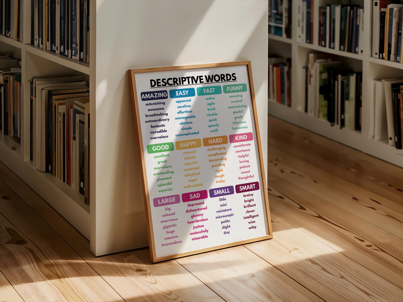 DESCRIPTIVE WORDS POSTER, English Language, Reference Guide ...