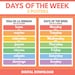 Spanish Language, DAYS of THE WEEK in Spanish, 2 Posters, Spanish ...