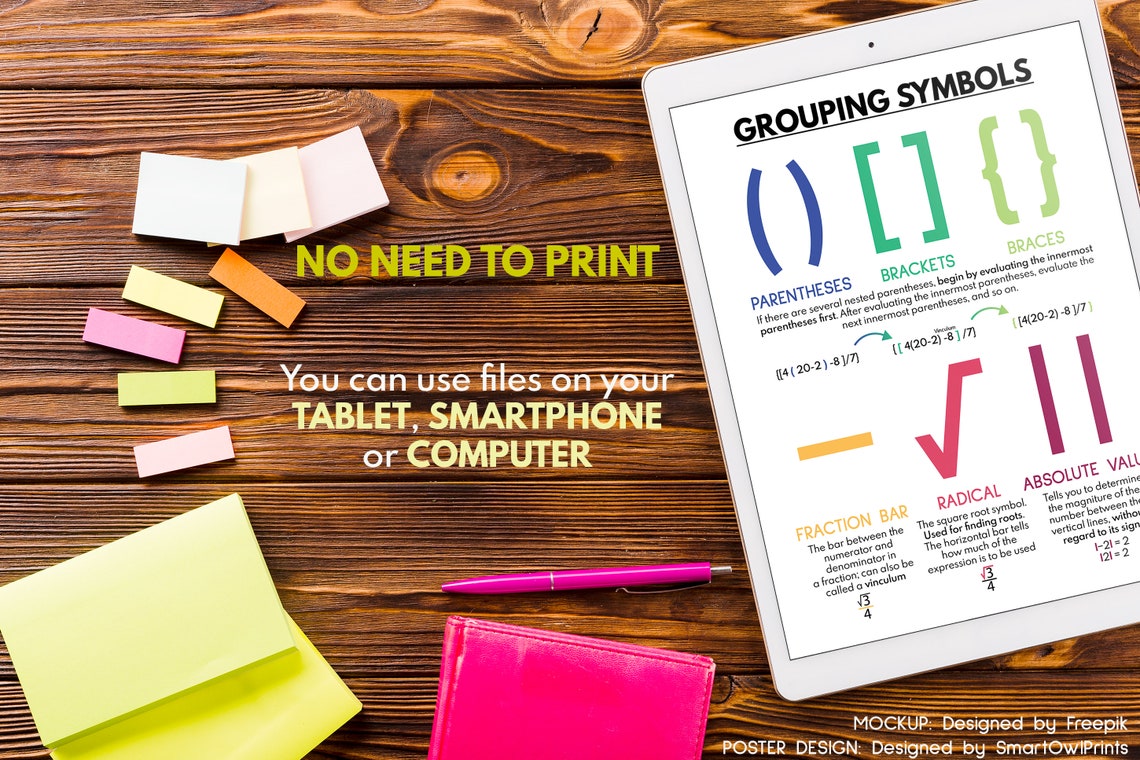 GRUPING SYMBOLS Master GEMDAS and Math Symbols Classroom - Etsy