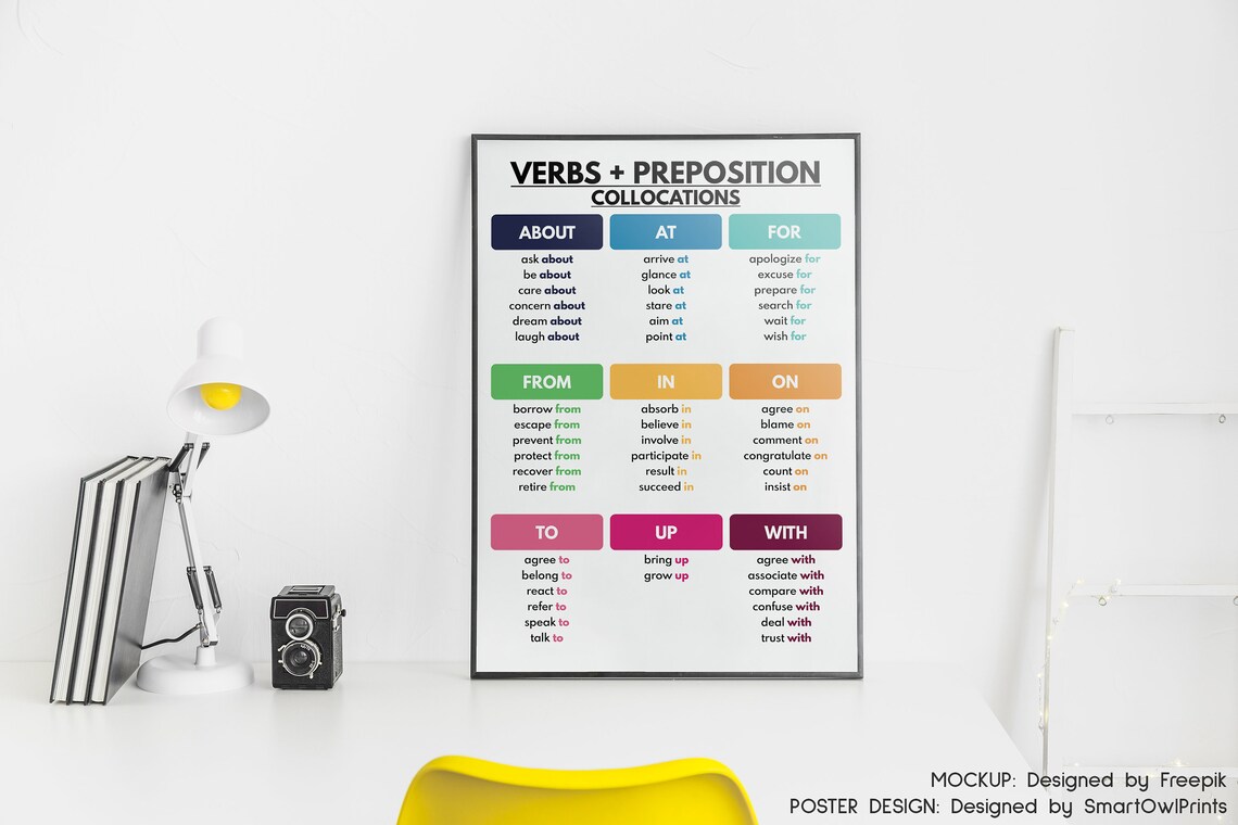 VERBS PREPOSITION COLLOCATIONS, Grammar Chart, Homeschool, English ...