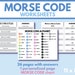 MORSE CODE Worksheets, Morse Alphabet, Homeschool Activity,educational ...