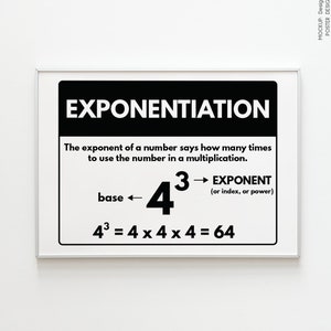 EXPONENT and EXPONENT RULES Set of 10 Posters Educational - Etsy