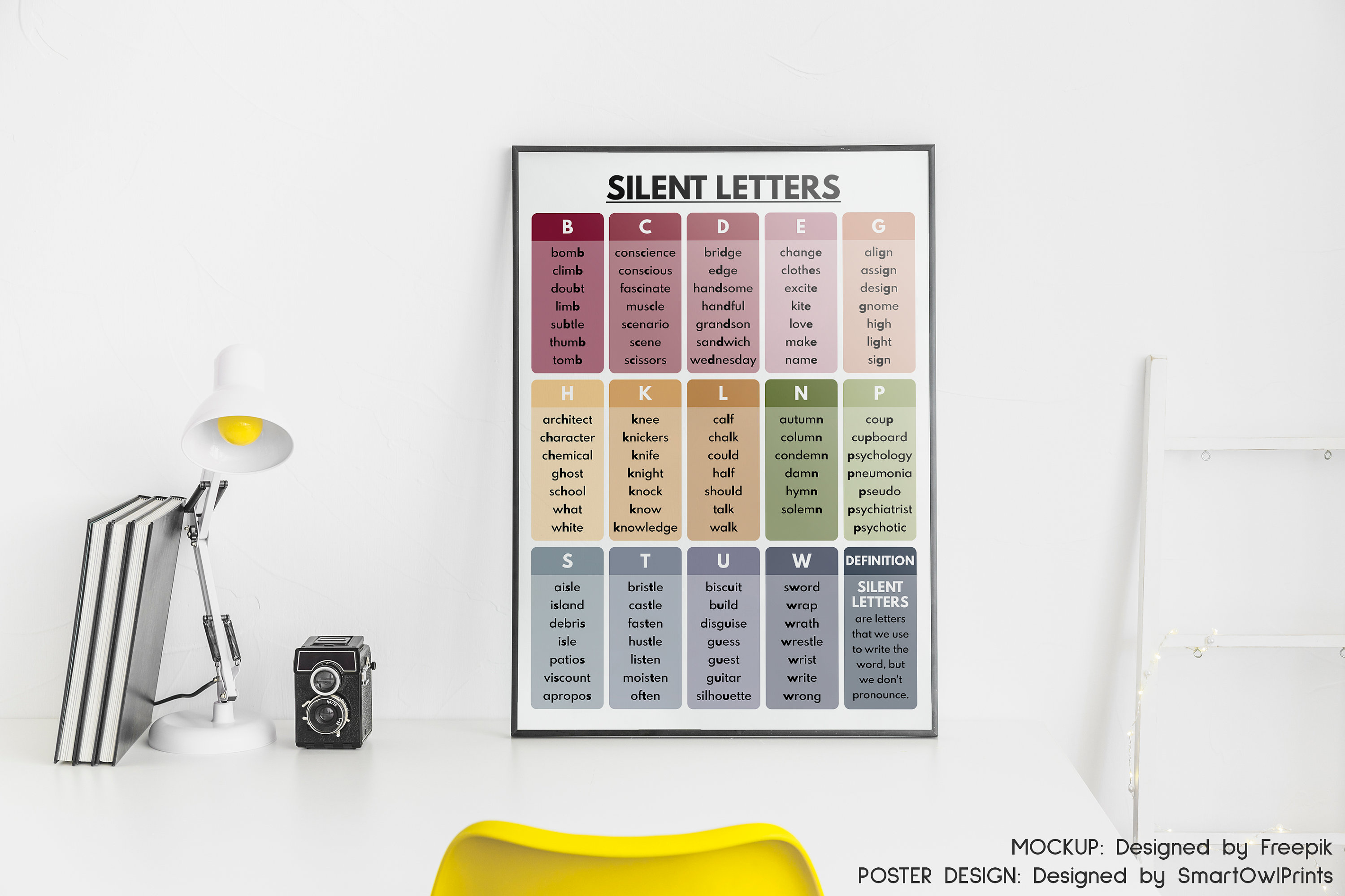 SILENT LETTERS POSTER Vocabulary English Pronunciation - Etsy
