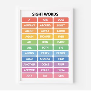 SIGHT WORDS- Set of 3 Posters, 99 Words, Reading Skills, English ...