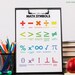 MATH SYMBOLS POSTER 3, Mathematical Symbols, Educational Poster ...