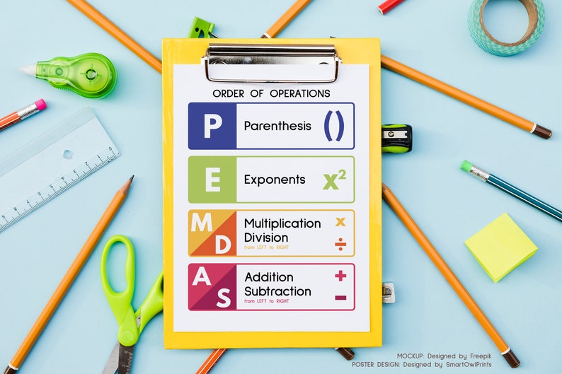 PEMDAS POSTER Order of Operations Printable Educational - Etsy