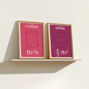 VOLUME FORMULAS Set of 8 Posters, 3D Geometry, 3D Shapes, Educational ...