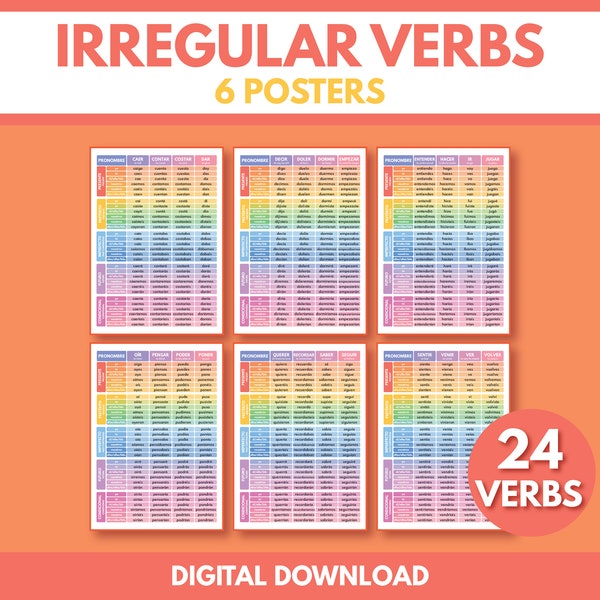 Spanish Conjugation Poster - Etsy