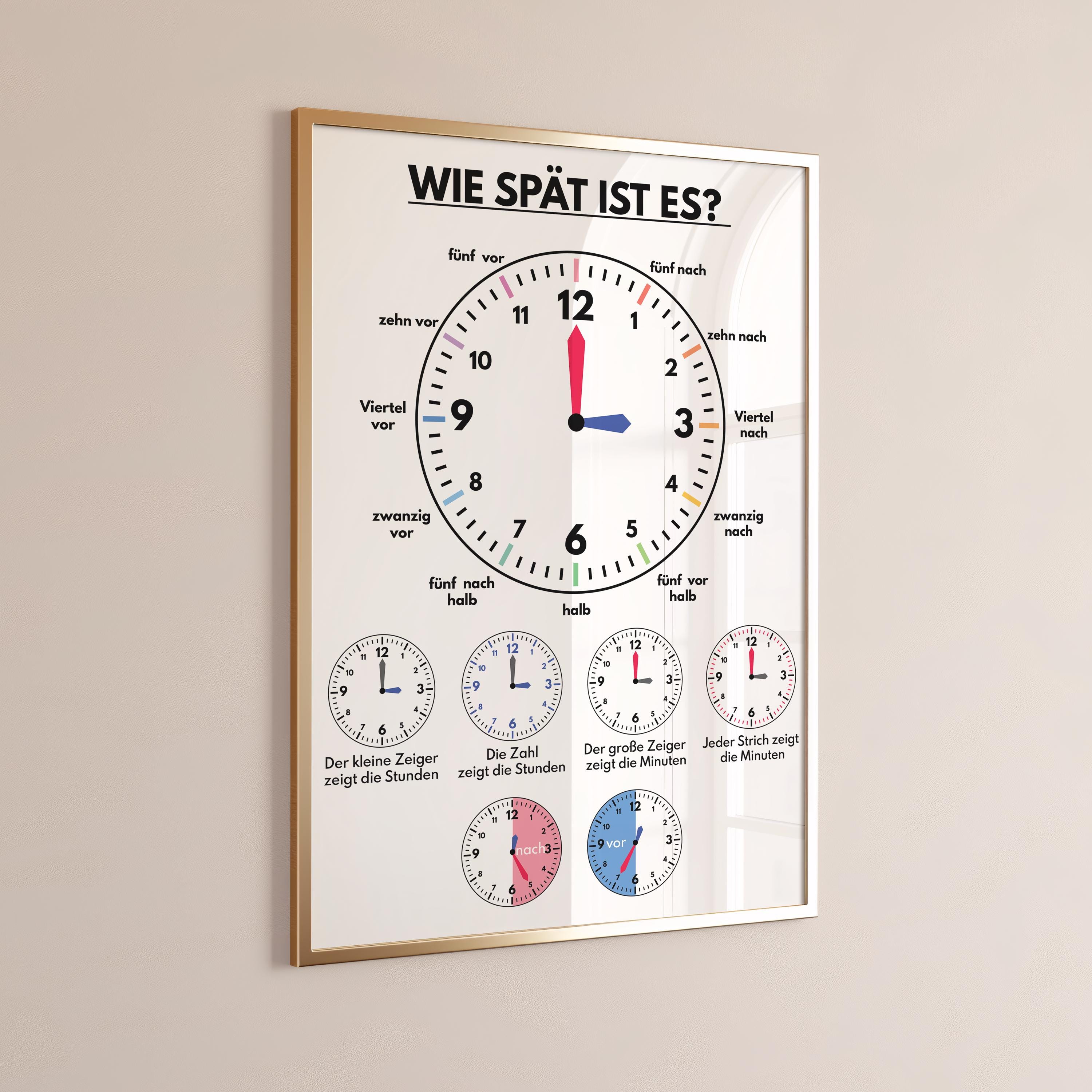 German Time Telling Poster, Classroom Decor (digital Download) - Etsy