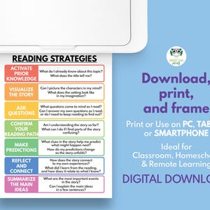 READING STRATEGIES POSTER, Toolkit for Young Learners, Reading Skills ...