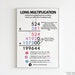 LONG MULTIPLICATION and DIVISION Posters, Educational Posters for Kids ...