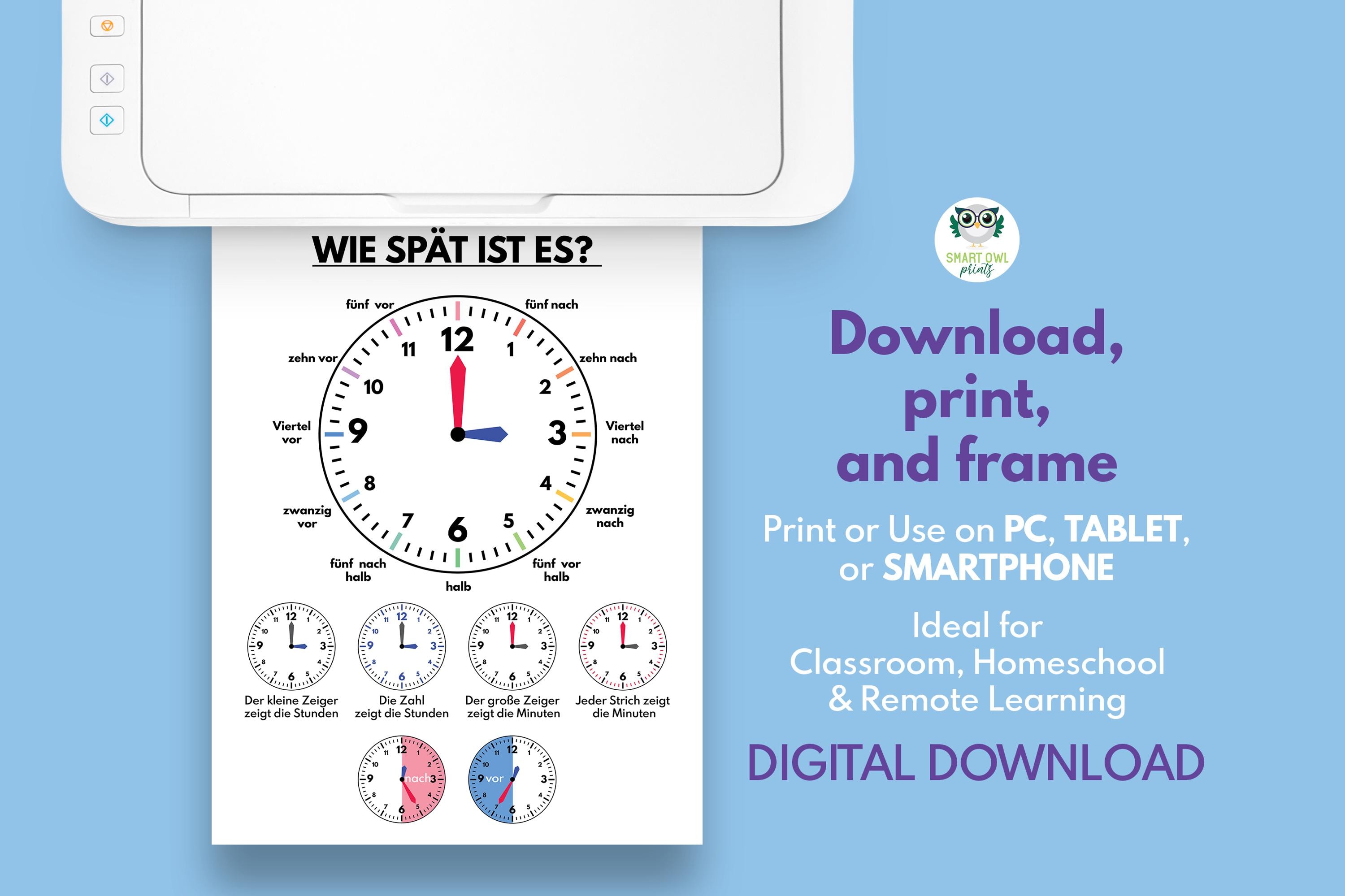 German Time Telling Poster, Classroom Decor (digital Download) - Etsy
