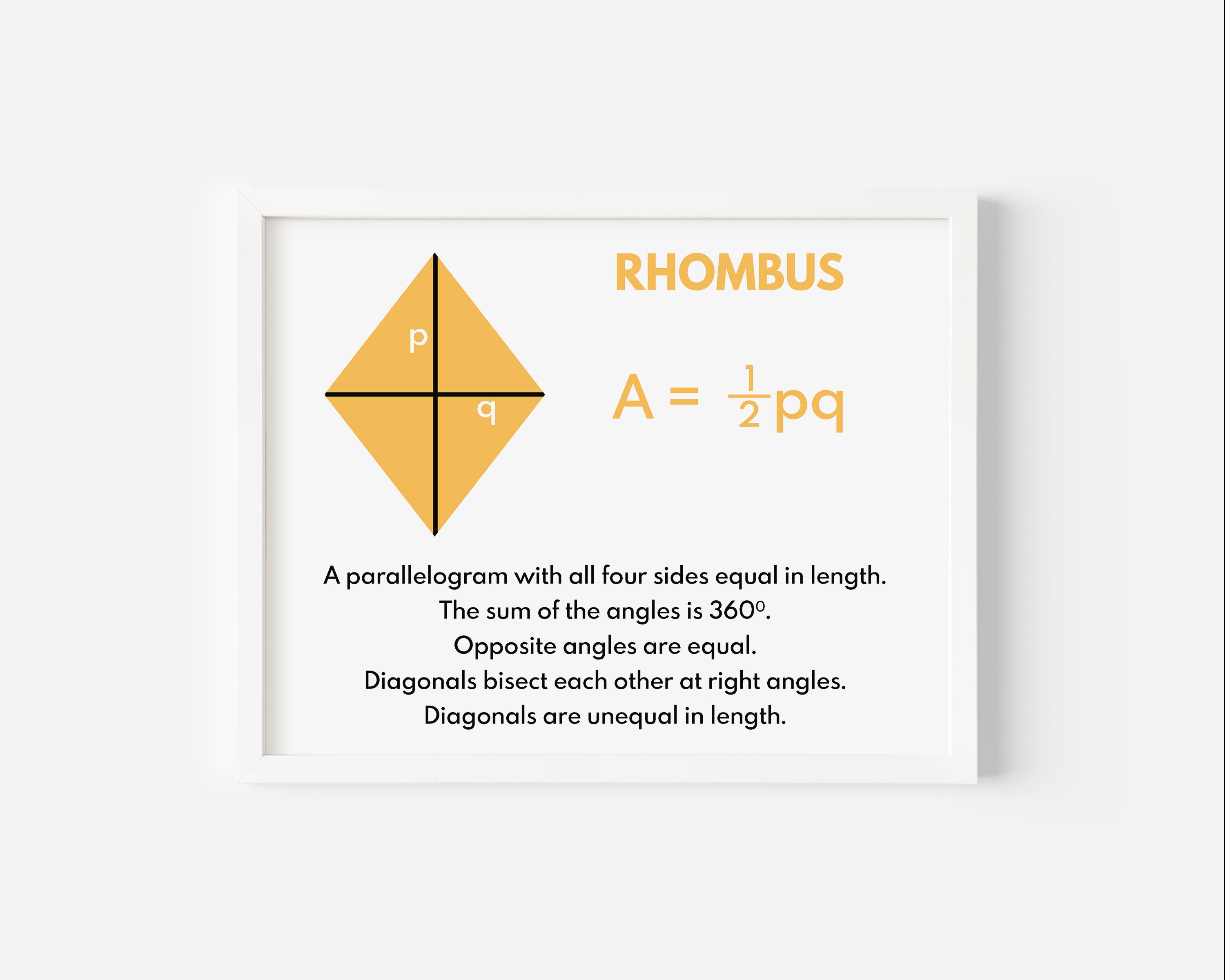 AREA FORMULAS - Set of 8 Posters, Letter Size, Geometry, Shapes ...