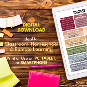 IDIOMS POSTER English Language Learn English Homeschool - Etsy