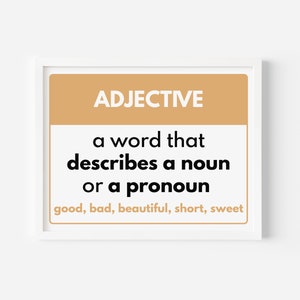 PARTS OF SPEECH - Set of 8 Posters, English Grammar, Classroom Grammar ...