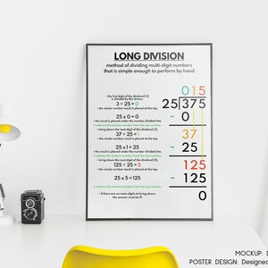 LONG MULTIPLICATION and DIVISION Posters, Educational Posters for Kids ...