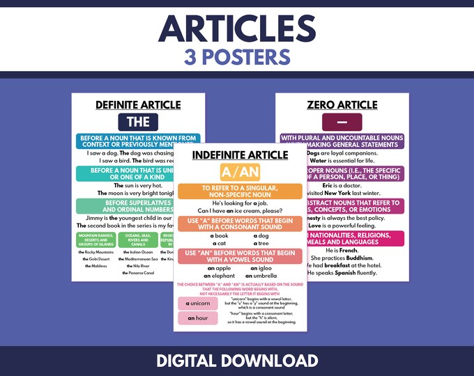 Spanish Definite and Indefinite Articles Practice Worksheet Bundle (4 ...