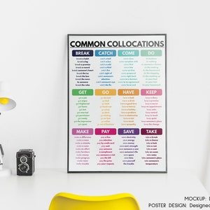 COMMON COLLOCATIONS Vocabulary Poster English Language - Etsy