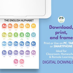 ENGLISH ALPHABET POSTER, English Letters, English Language ...