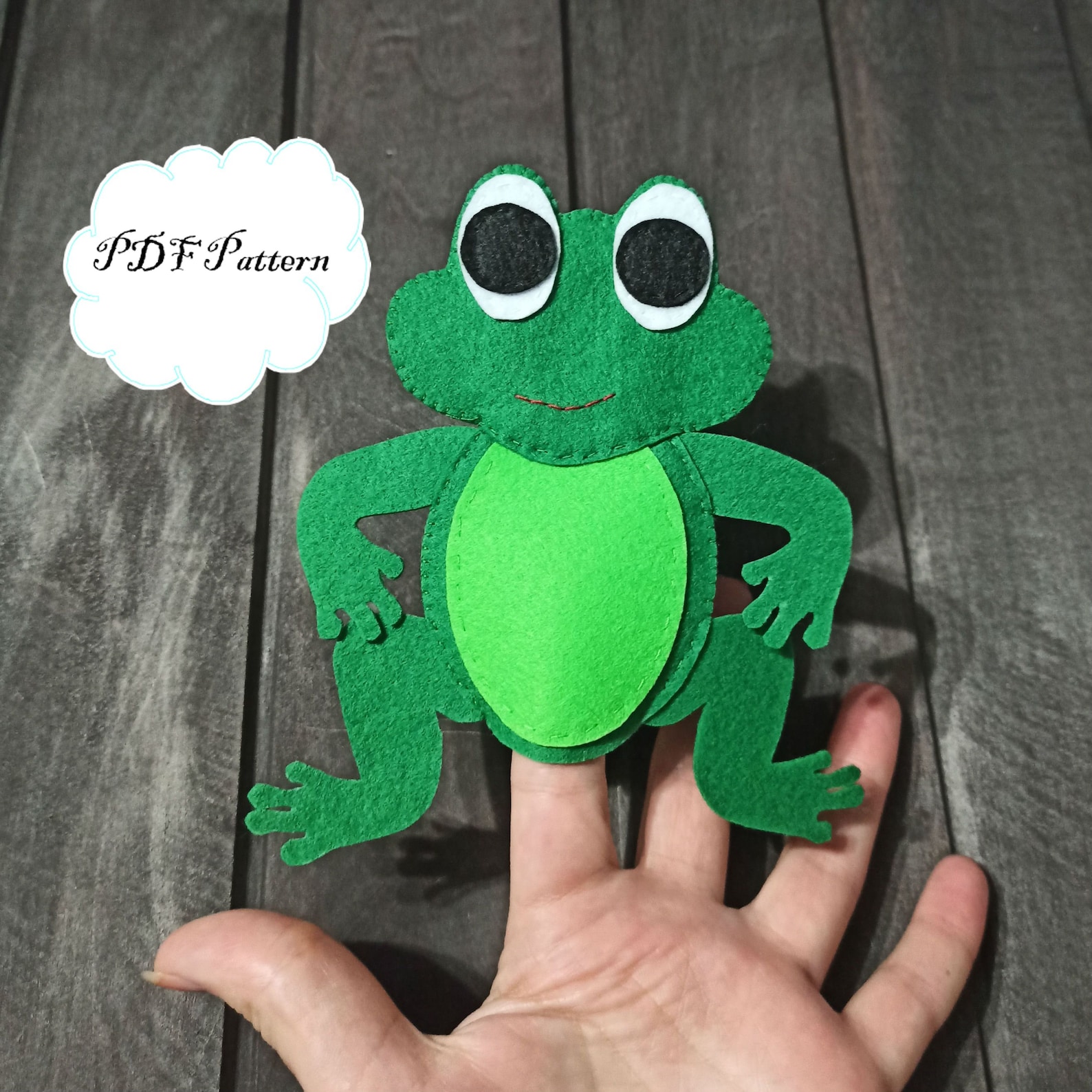 Felt Frog Finger Puppet Sewing Pattern - Etsy