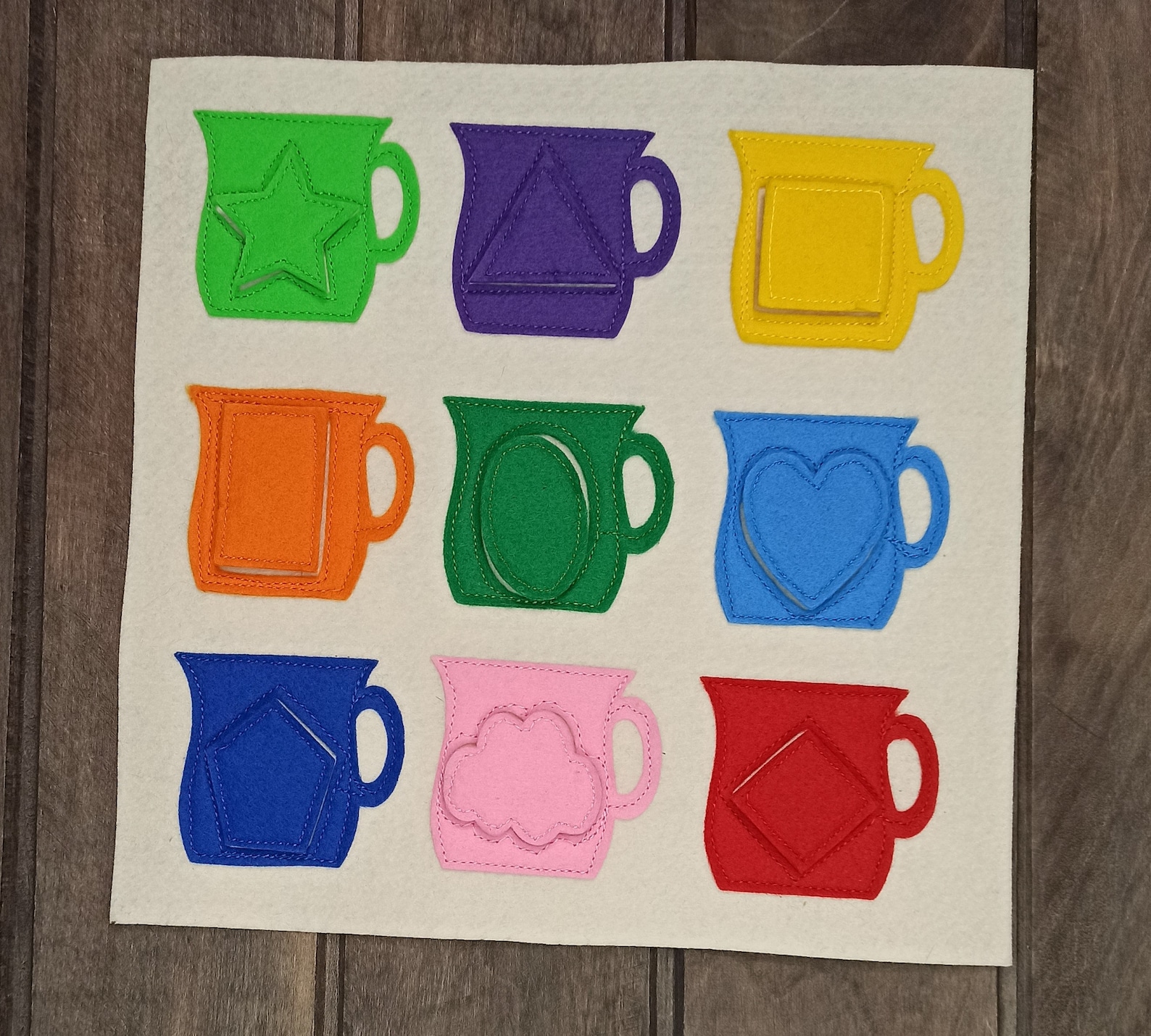 Felt Activity Book, Busy Book Toddler, Matching Game, Color Cup With ...