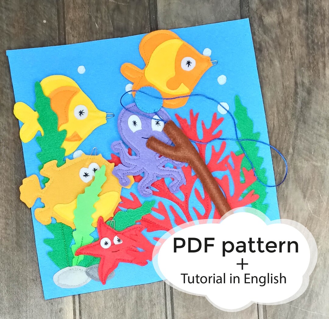 Felt Fishing Page Pdf Pattern, Montessori Busy Book, Quiet Book Toddler ...