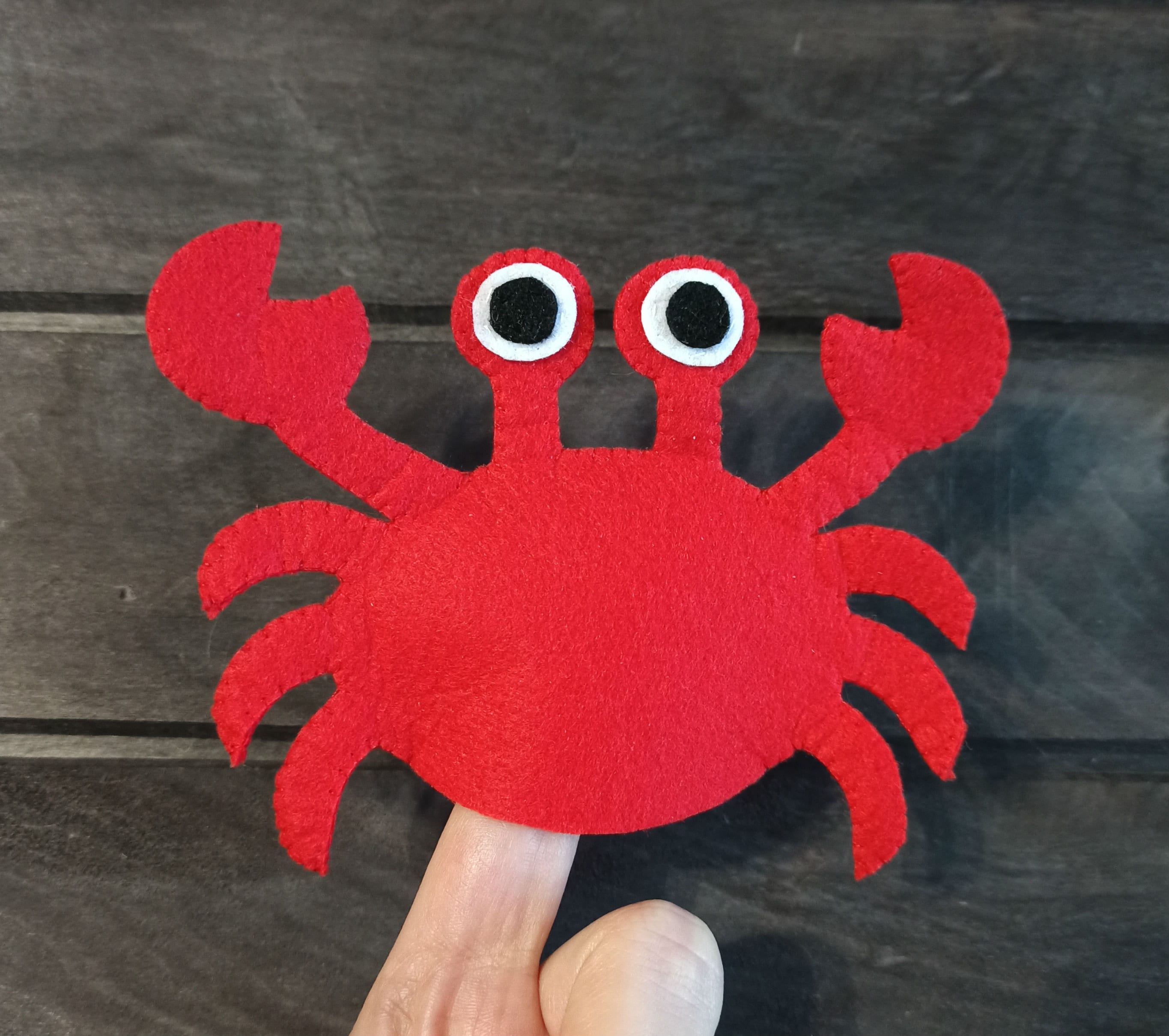 Felt Crab Sewing Pattern Finger Puppet - Etsy