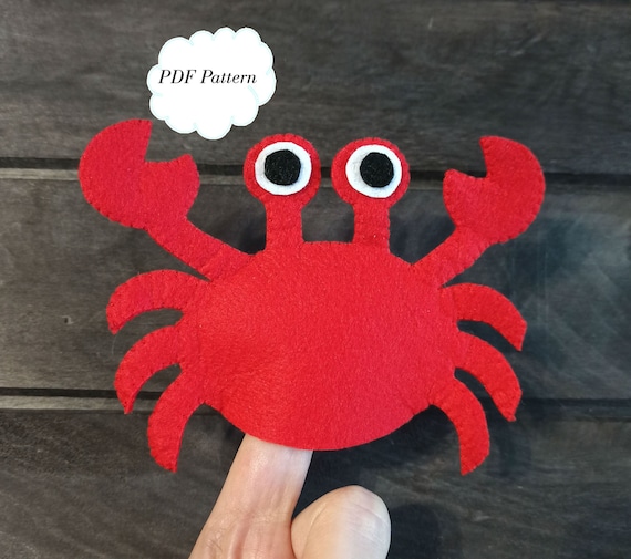 Felt Crab Sewing Pattern Finger Puppet | Etsy