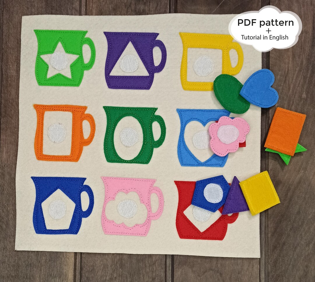 Felt Activity Book, Busy Book Toddler, Matching Game, Color Cup With ...