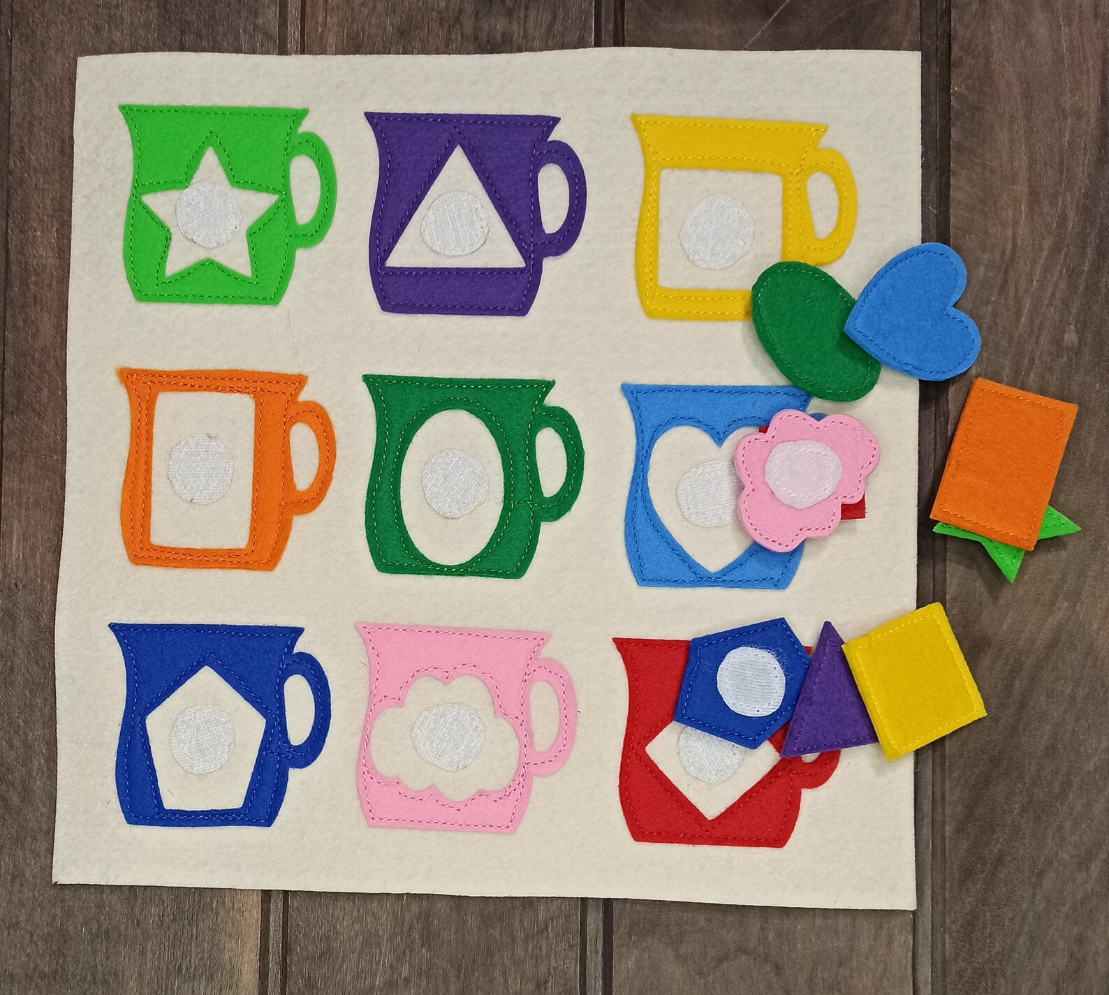 Felt Activity Book, Busy Book Toddler, Matching Game, Color Cup With ...