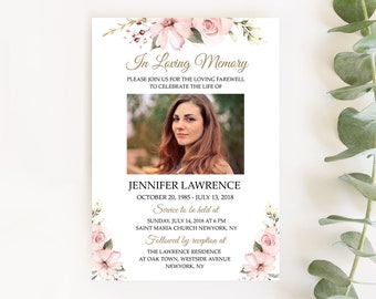 Funeral invitation | Etsy
