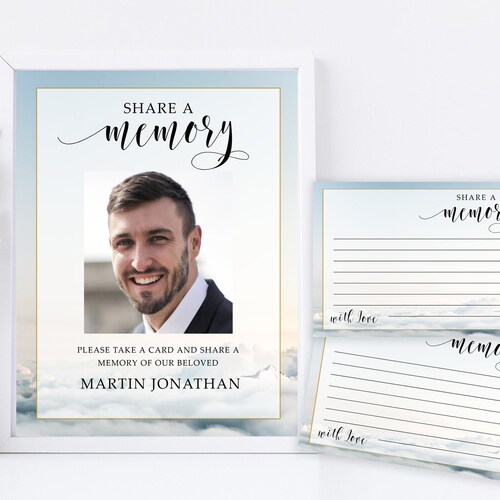 Share a Memory Funeral Sign and Card Printable Veteran - Etsy