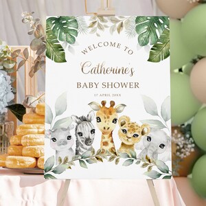 Editable A Little Wild One Baby Shower Welcome Sign Safari - Etsy