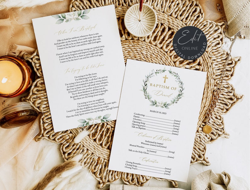 Baptism Program Template Printable Baptism Program Neutral - Etsy