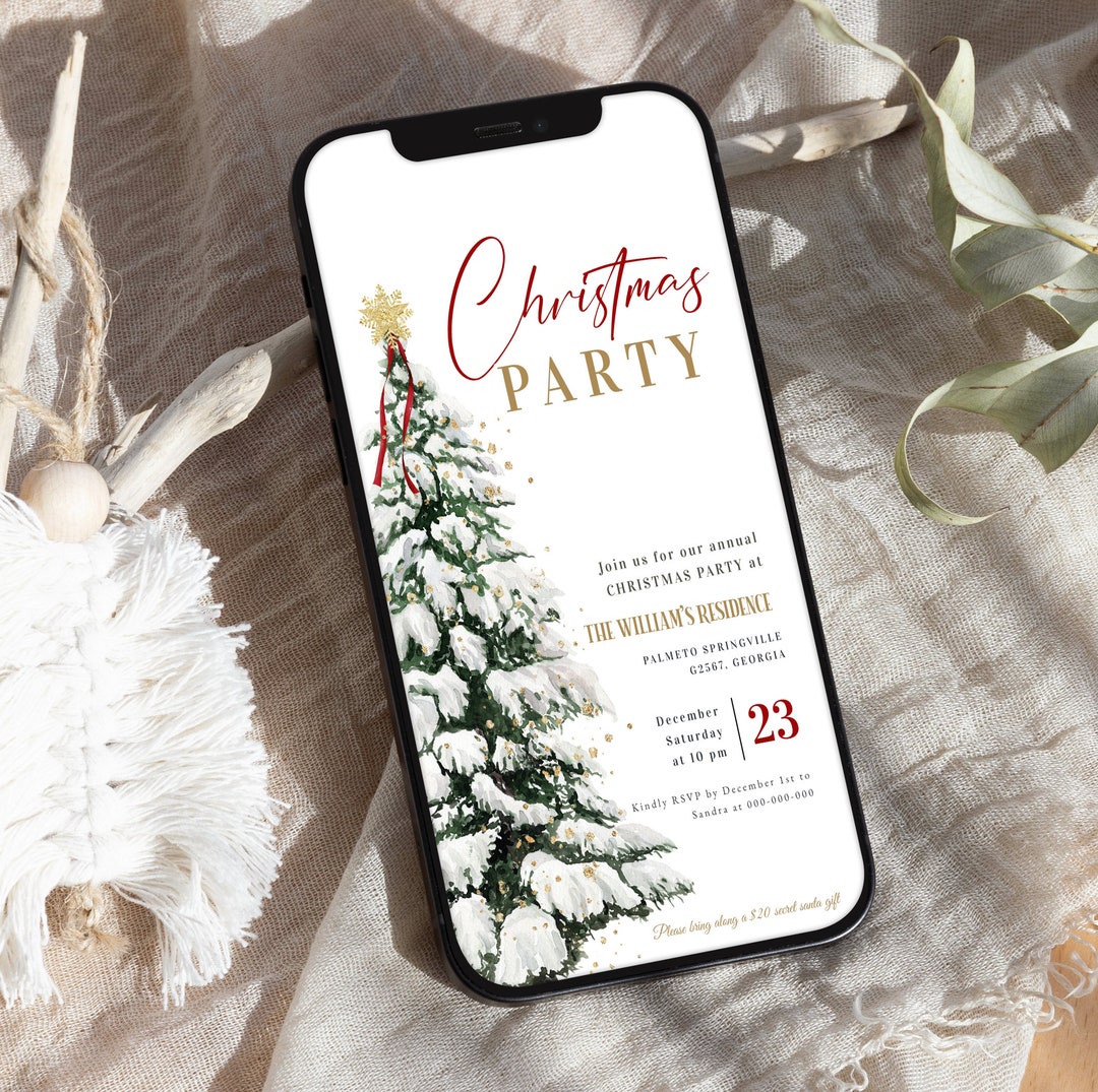 Editable Christmas Party Evite Invitation Christmas Party - Etsy