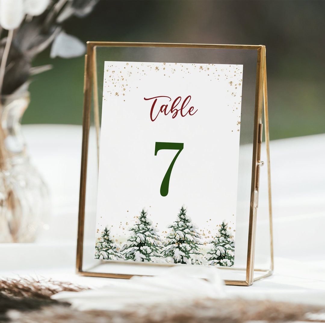 Christmas Tree Editable Table Number Template Printable - Etsy
