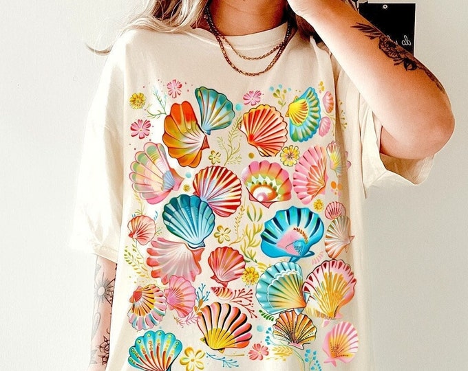 Vintage Seashells Tshirt Comfort Colors® Ocean Swimsuit Coverup ...