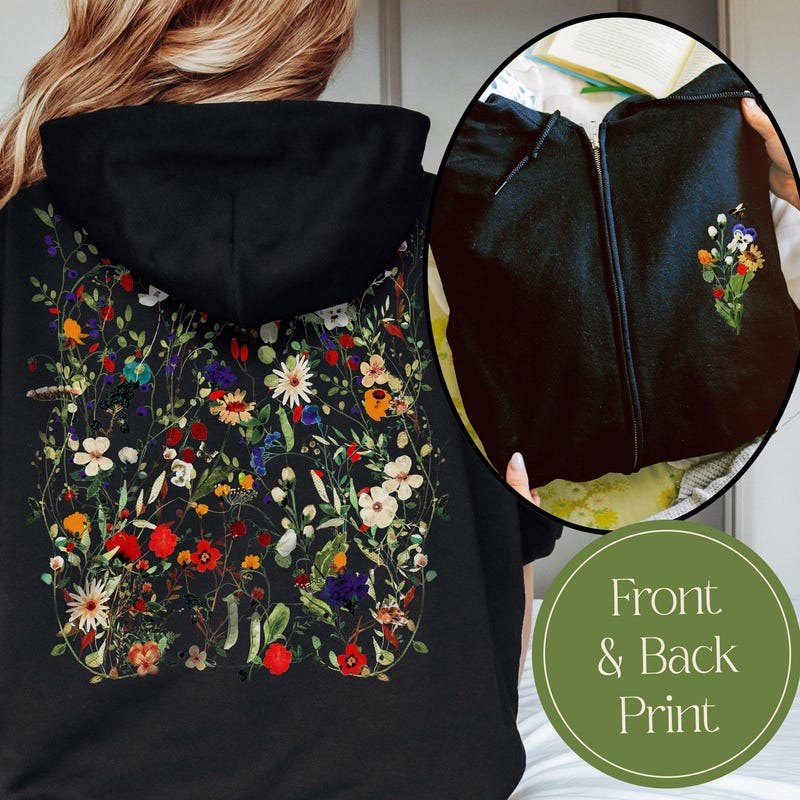 Floral Hoodie - Etsy