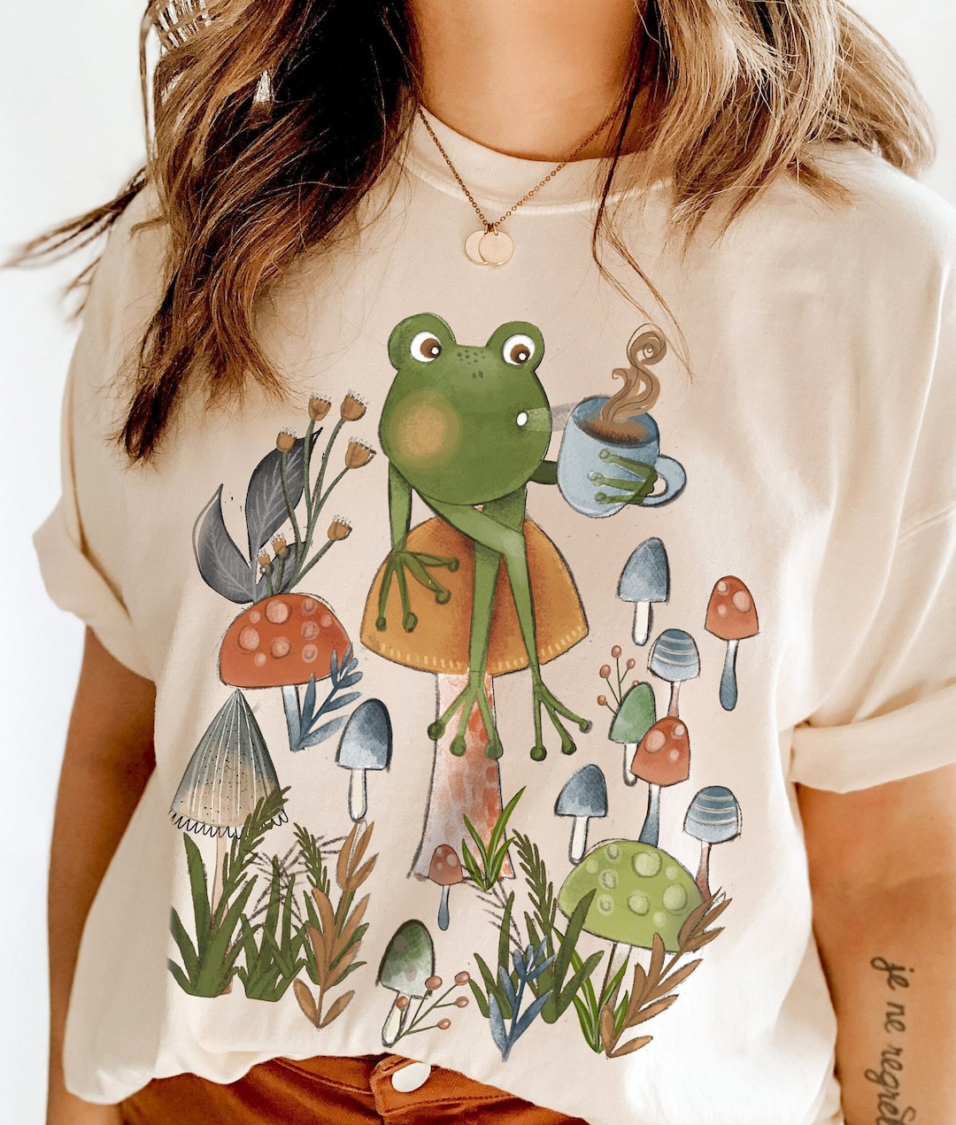 Froggy Mushroom Coffee Shirt, Cottagecore Clothing, Cottage Core Shirt ...