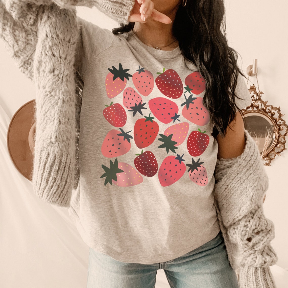 Strawberry Shirt Strawberry Clothes Strawberry Top Garden - Etsy