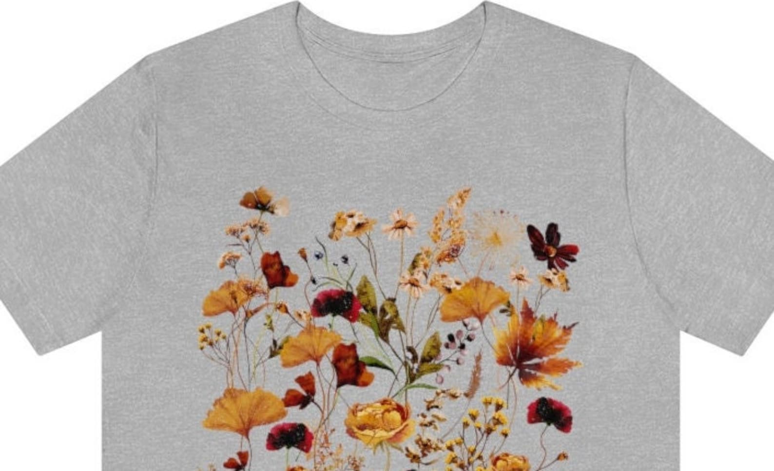 Pressed Flowers Tshirt, Boho Wildflowers Cottagecore Shirt, Oversized ...