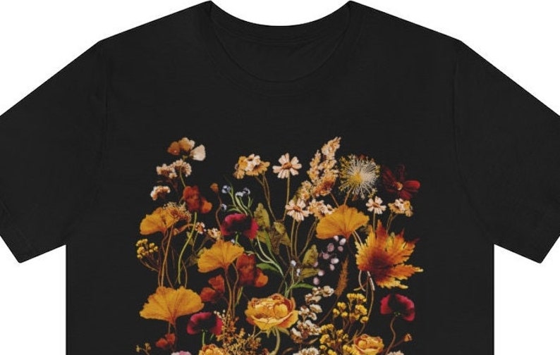 Pressed Flowers Tshirt, Boho Wildflowers Cottagecore Shirt, Oversized ...