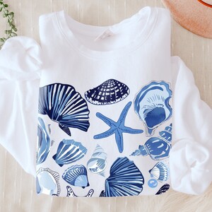 Vintage Seashells Sweatshirt 100% Cotton Comfort Colors Shirt Coastal ...