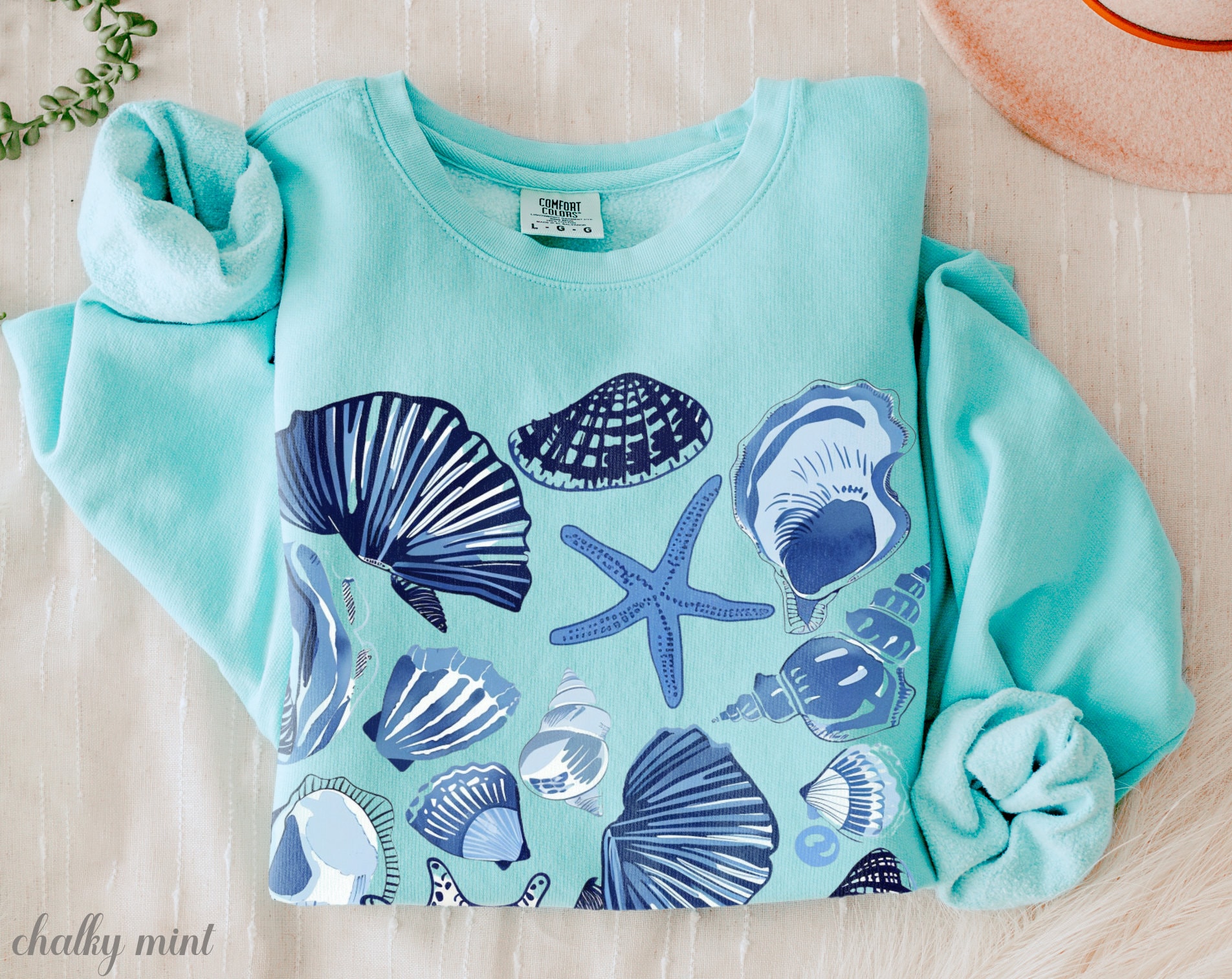 Vintage Seashells Sweatshirt 100% Cotton Comfort Colors Shirt Coastal ...