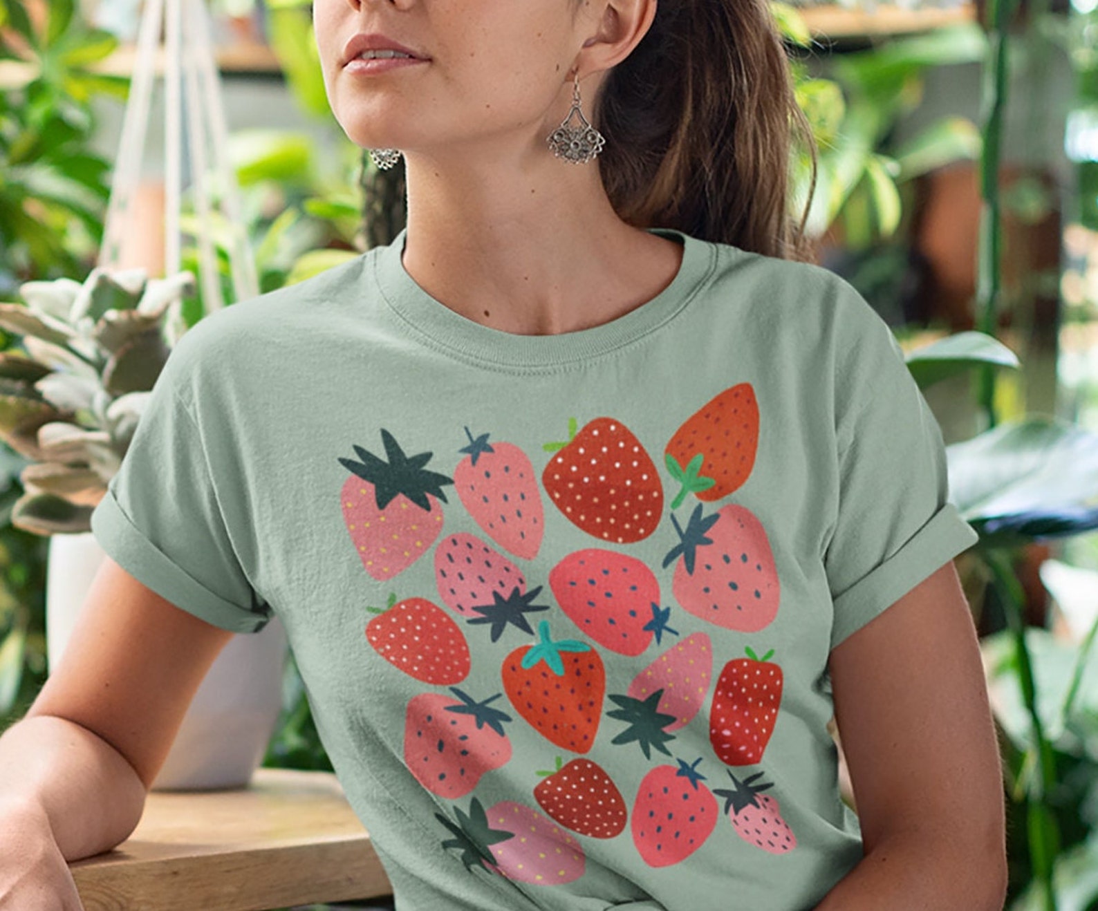 Strawberry Shirt Strawberry Clothes Strawberry Top Garden - Etsy
